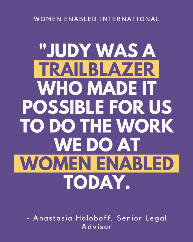 Remembering Judy Heumann - Women Enabled International